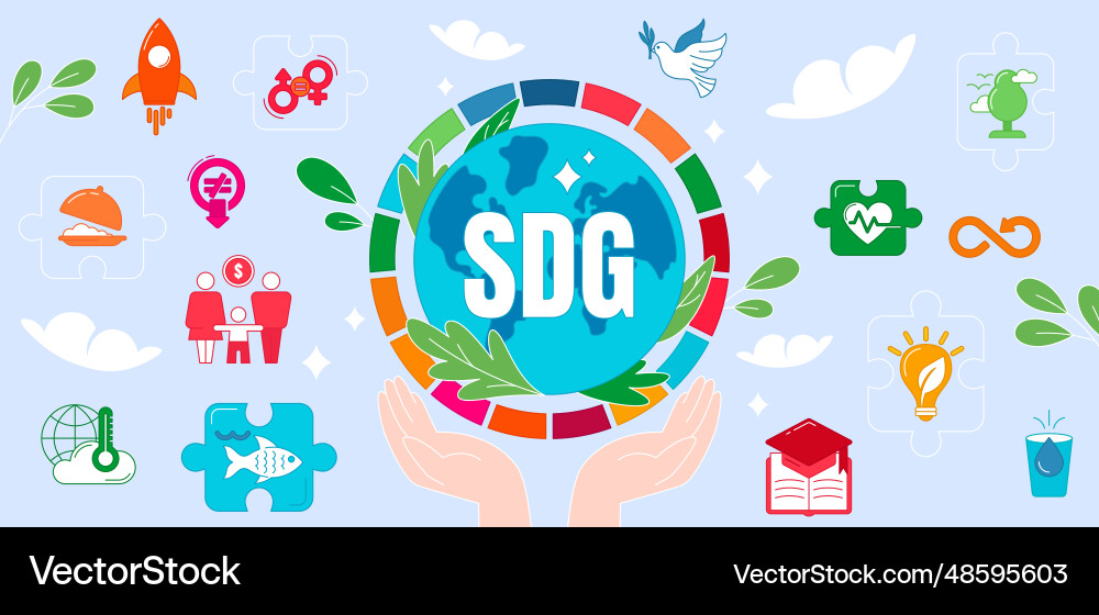 Flat icons of sustainable development goals Vector Image