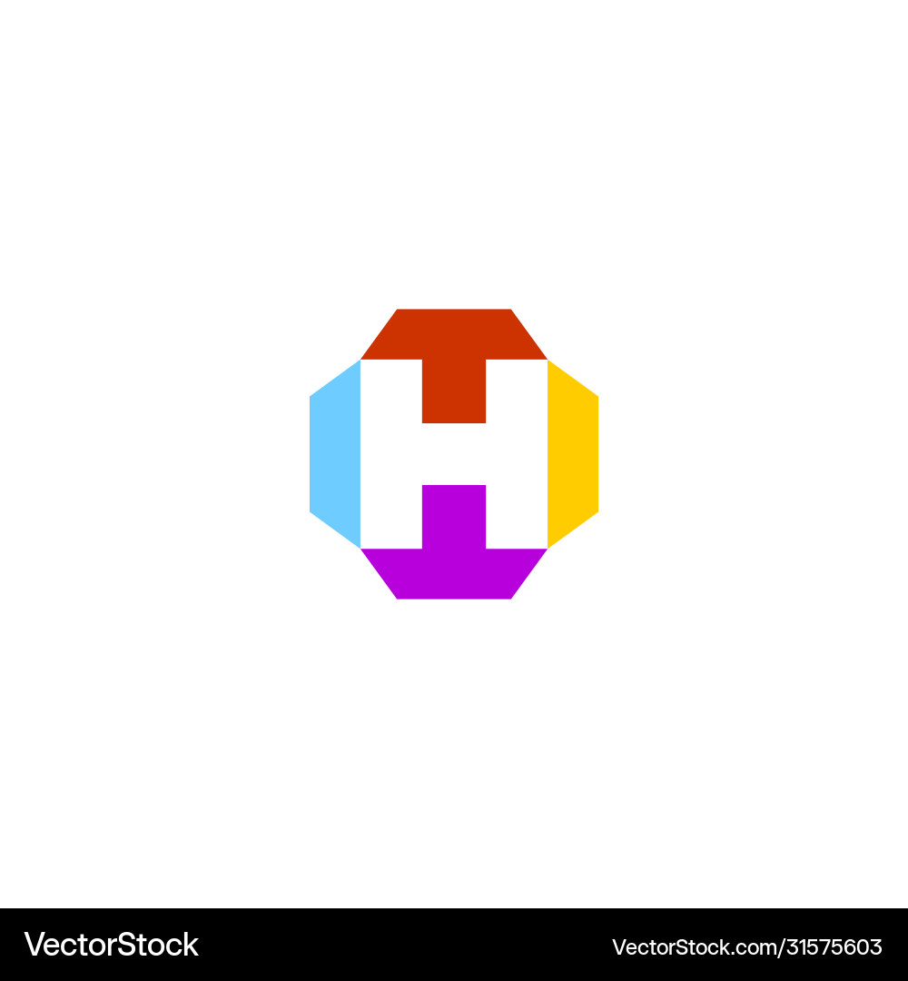Initials letter h hexagon logo Royalty Free Vector Image