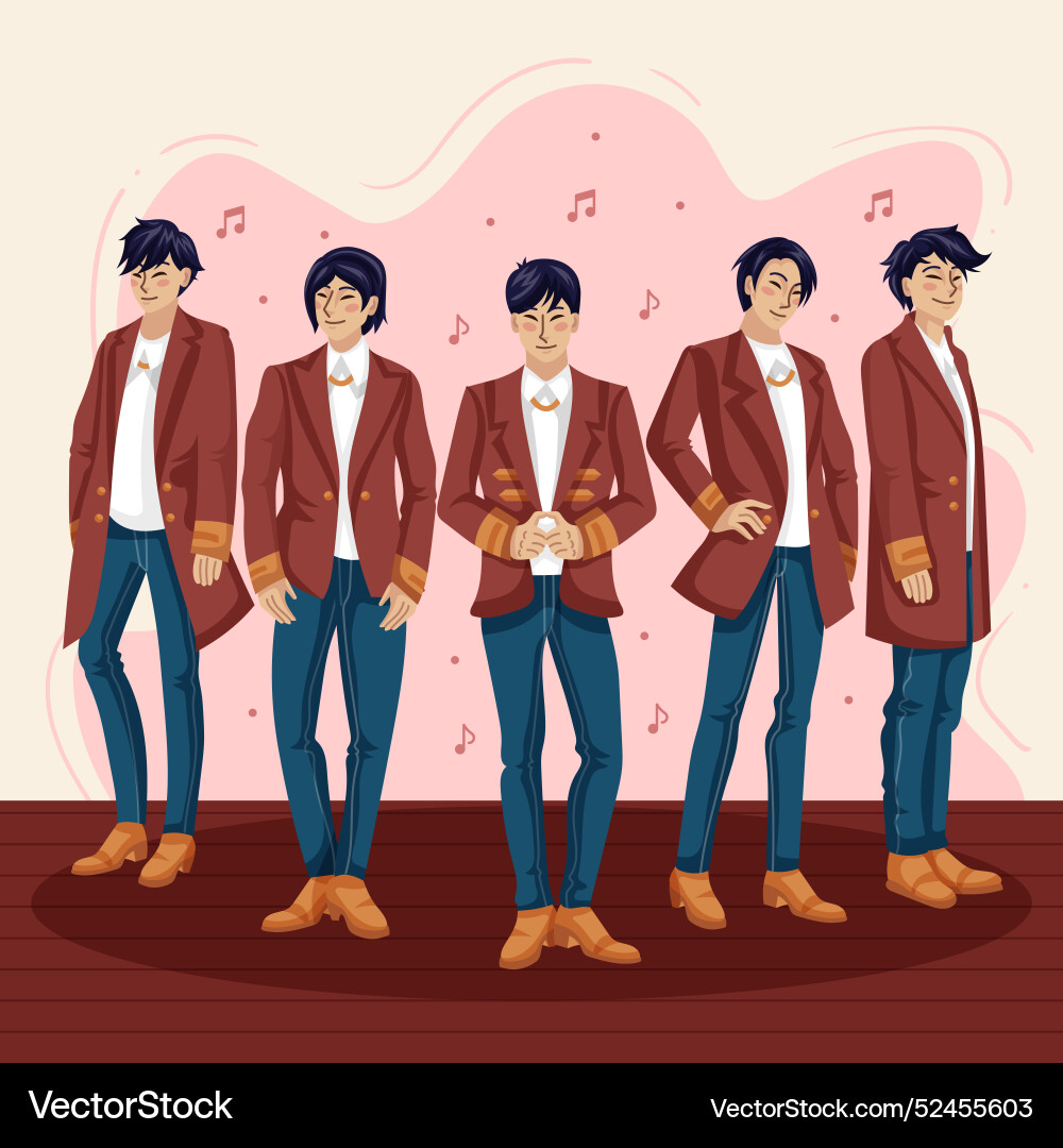 Kpop boy band Royalty Free Vector Image - VectorStock