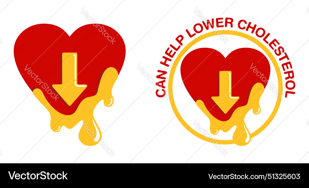 Lower cholesterol - hor heart-healthy nutrients Vector Image