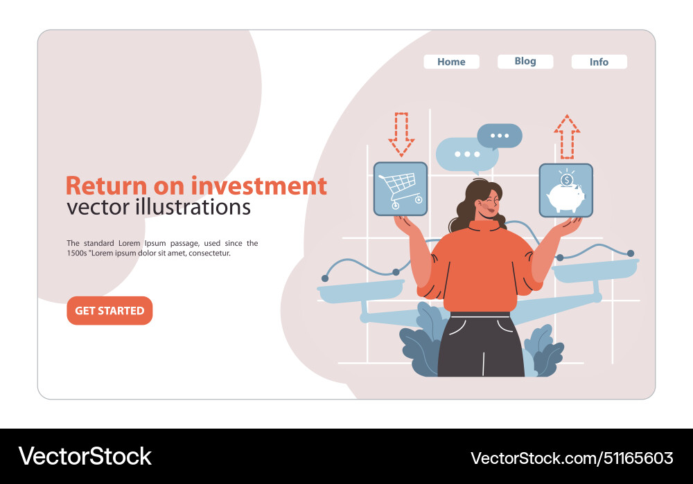 Return on investment concept flat Royalty Free Vector Image