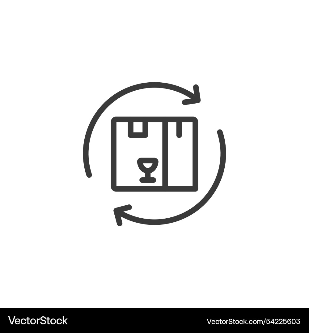 Returning the parcel icon in line design return Vector Image