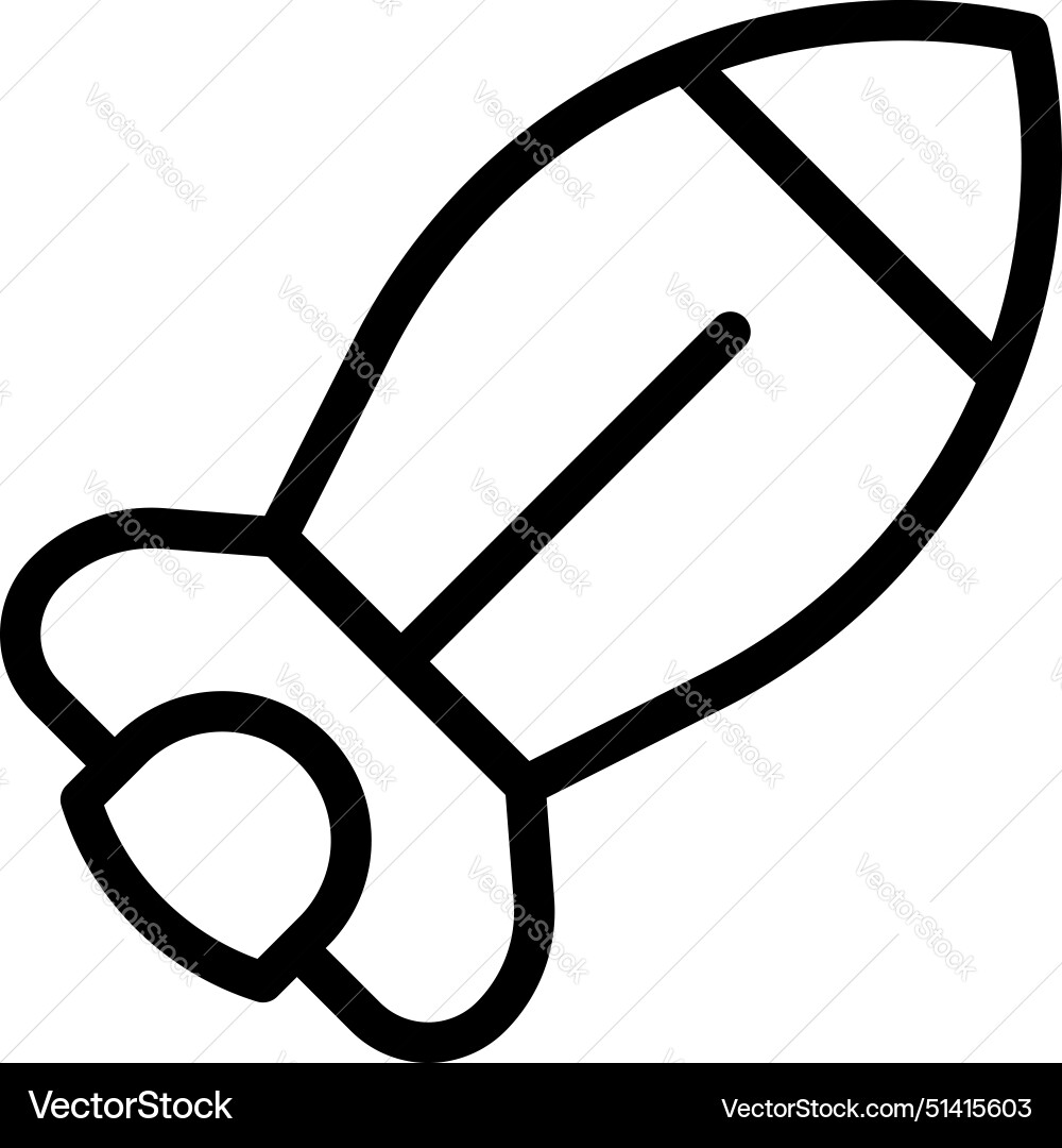 Simplistic flat design space rocket icon Vector Image
