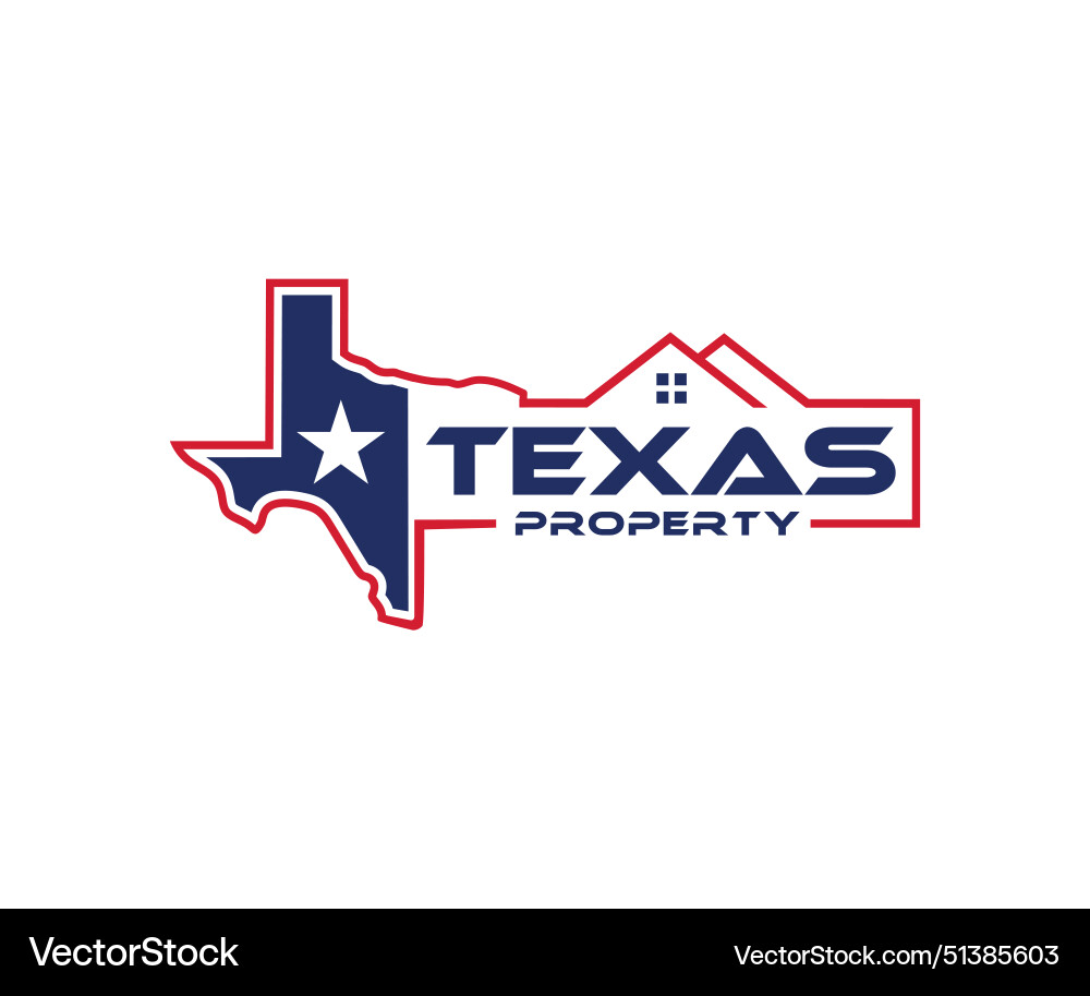 Texas property roofing logo design template Vector Image