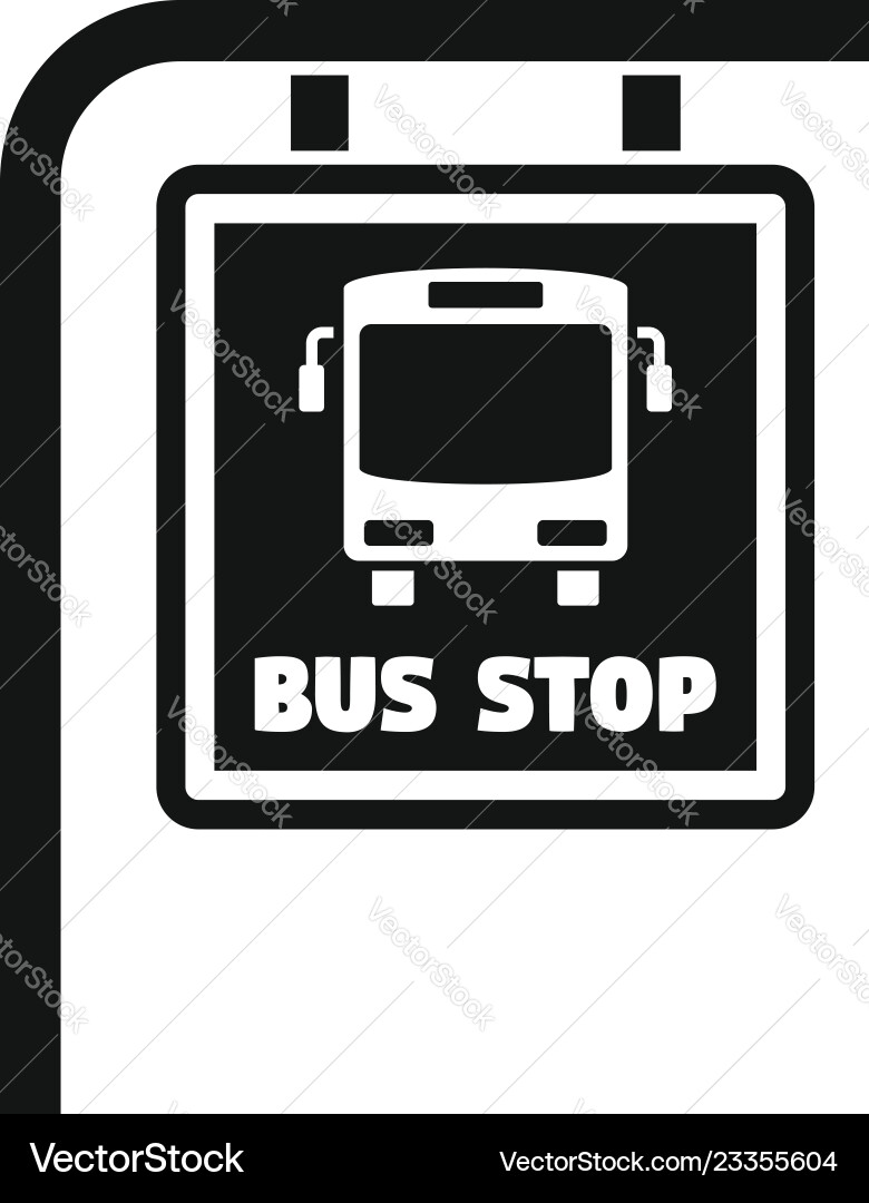 Bus stop sign icon simple style Royalty Free Vector Image