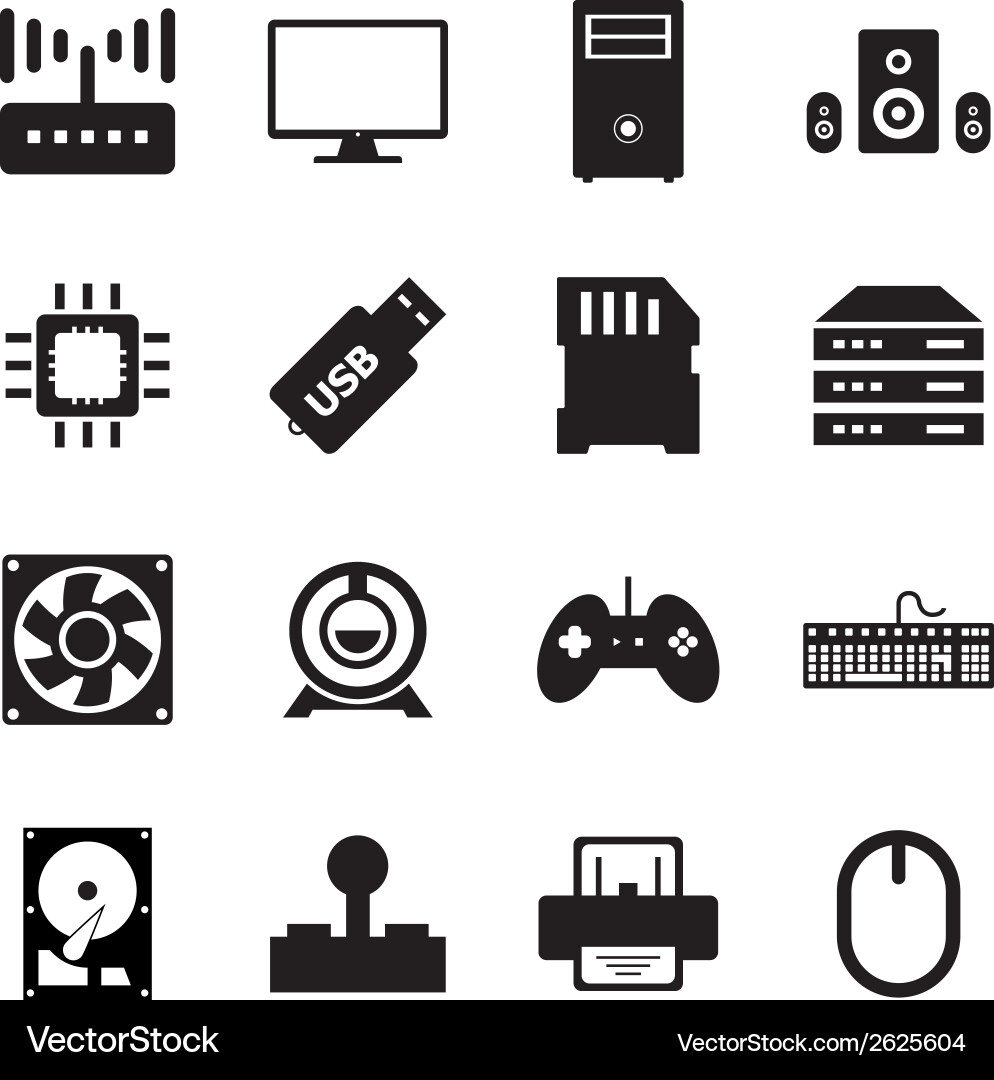 Computer hardware icon Royalty Free Vector Image