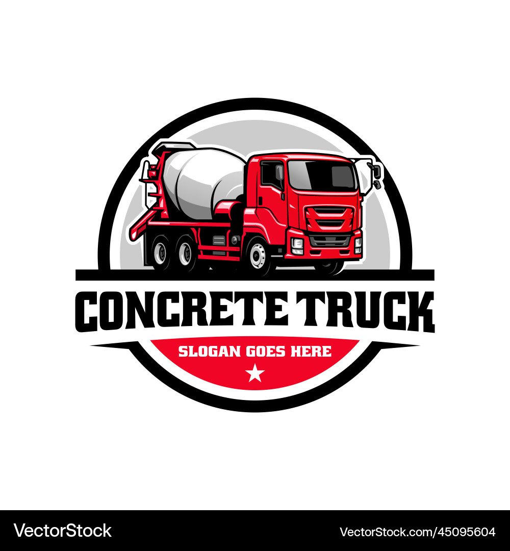 Concrete mixer truck logo Royalty Free Vector Image
