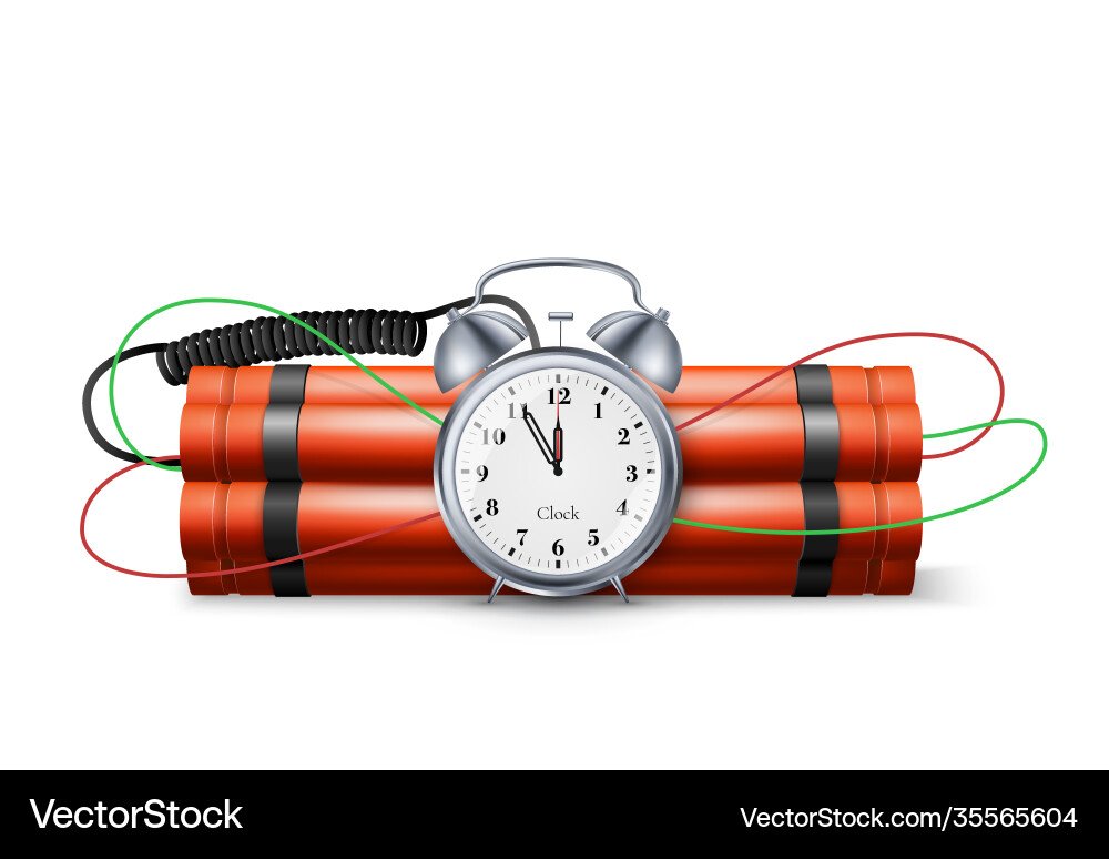 Dynamite bomb with countdown clock military Vector Image