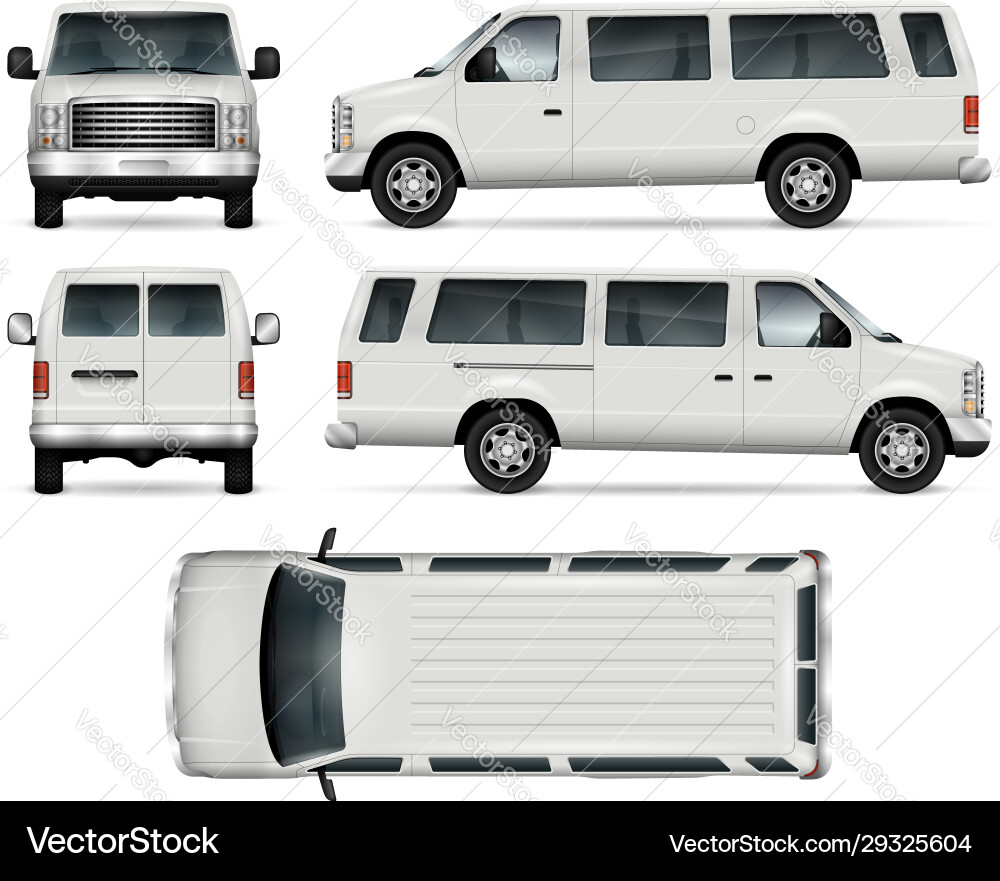 Mini bus template Royalty Free Vector Image - VectorStock