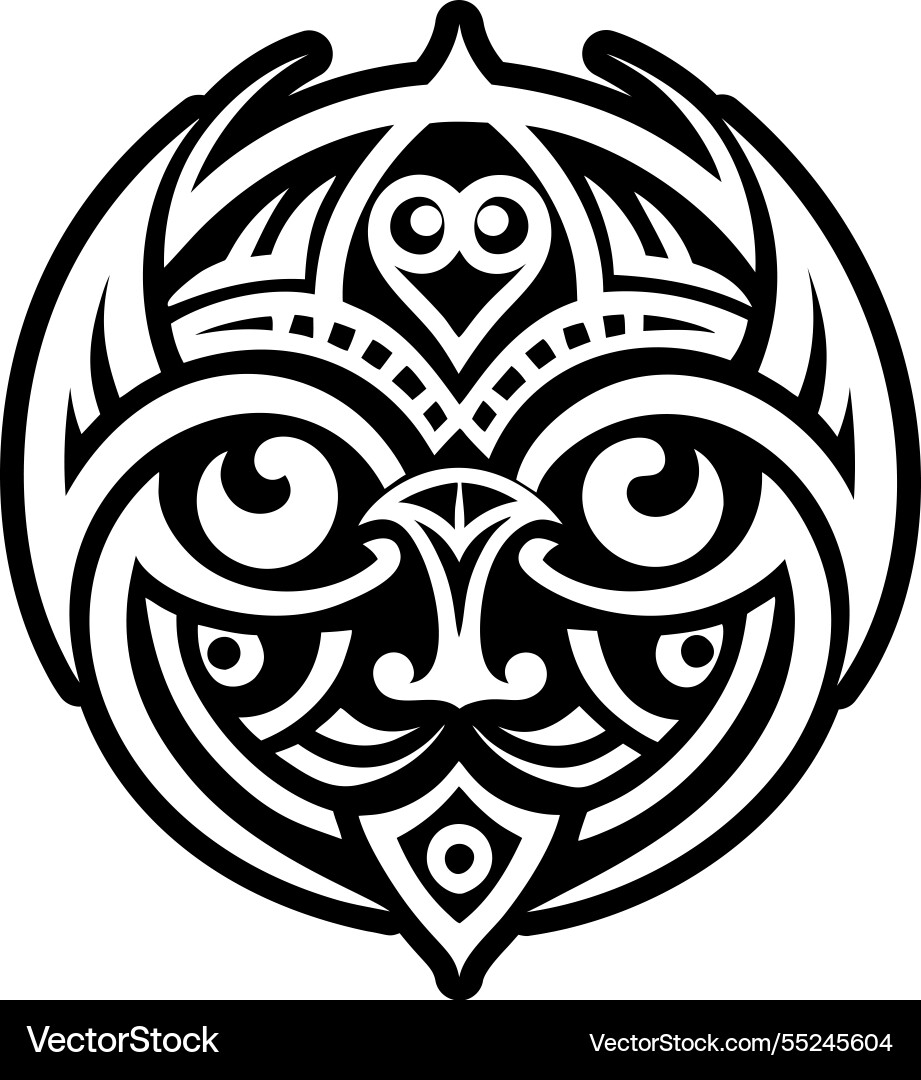Moko symbol icon in glyph style Royalty Free Vector Image
