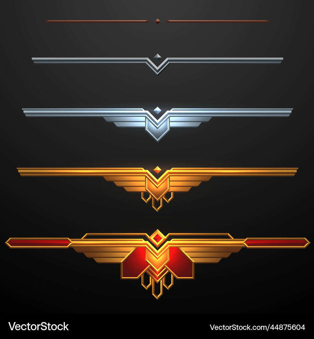 Rank lines template bronze silver and gold Vector Image