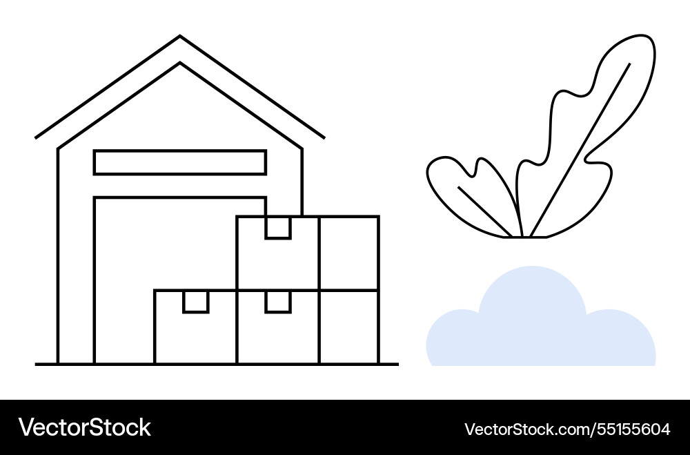 Simple warehouse storage with boxes leaf Vector Image