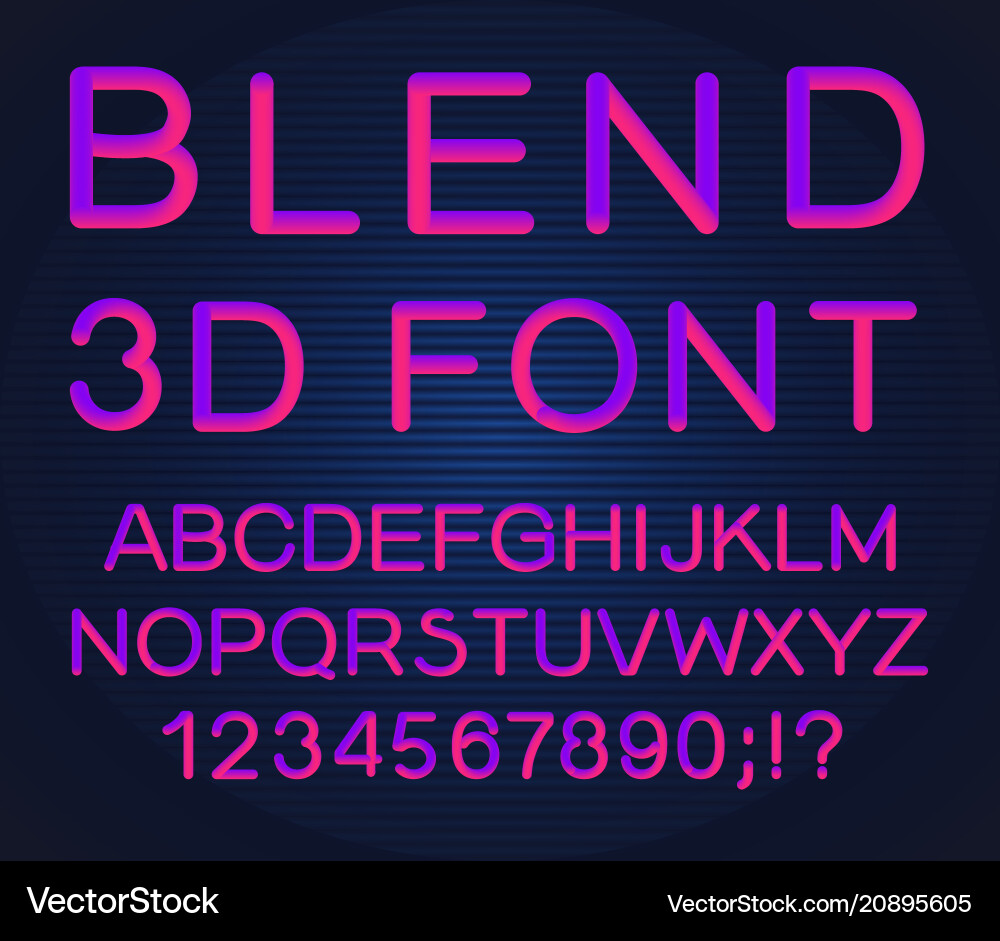 3d font Royalty Free Vector Image - VectorStock