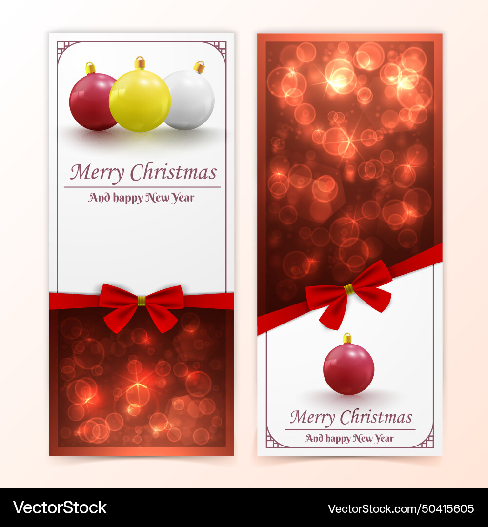 Christmas baubles banners Royalty Free Vector Image