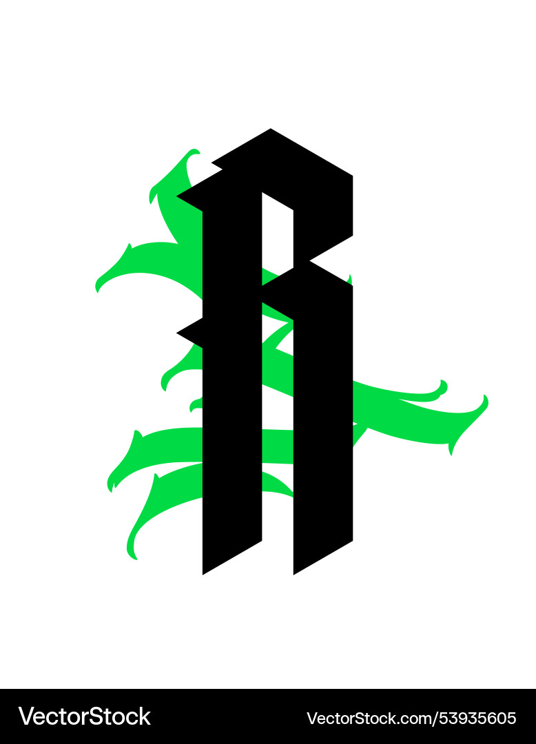 Gothic letter r graffiti tags in medieval Vector Image