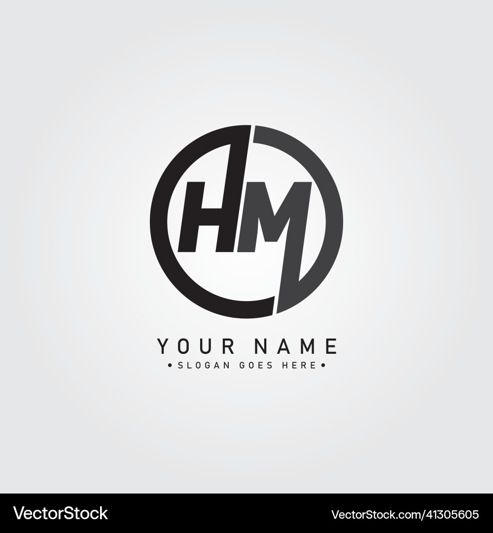 Initial letter hm logo - simple business Vector Image