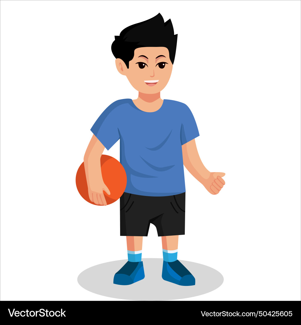 Little boy playing ball character design Vector Image