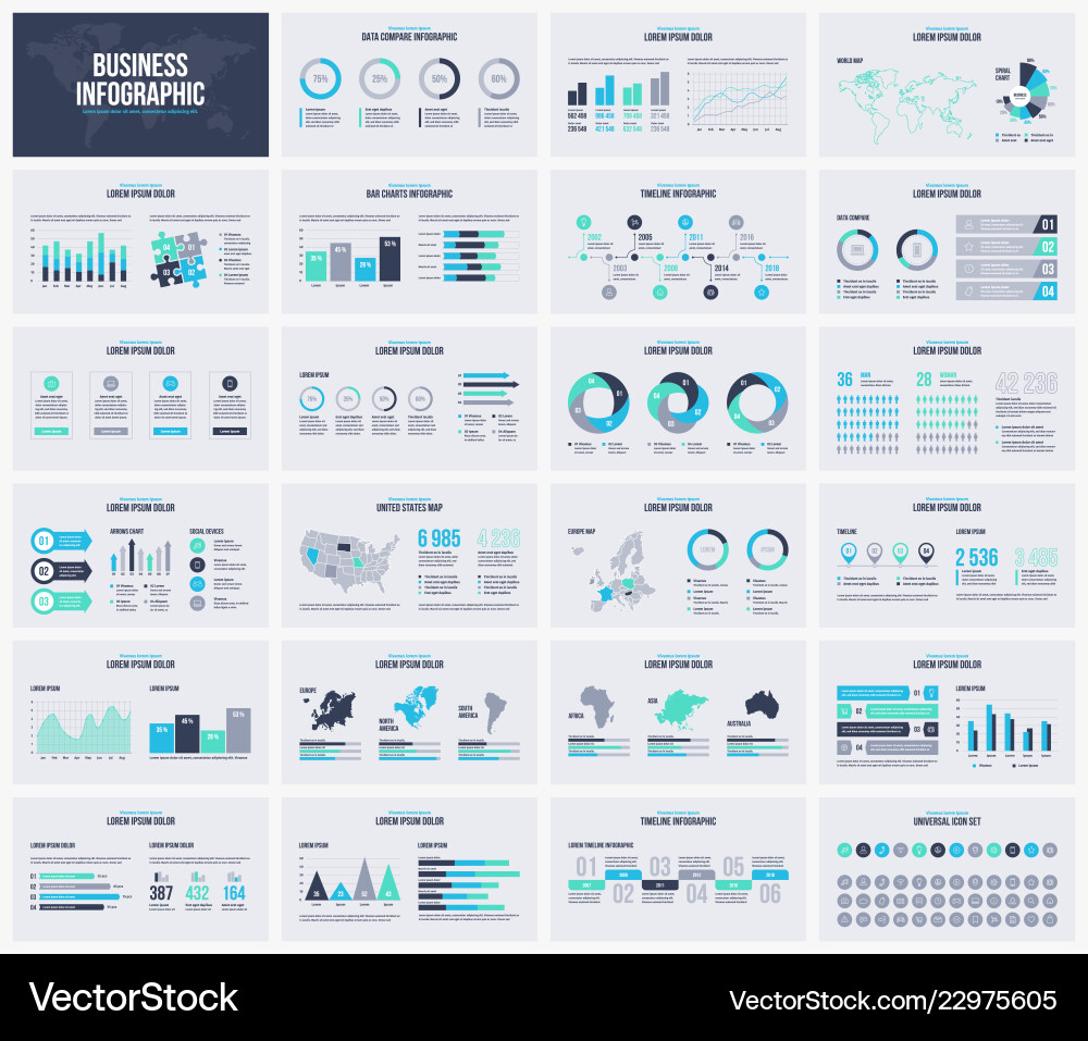 Multipurpose presentation template infographic Vector Image