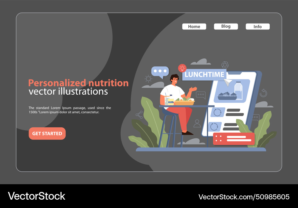 Personalized nutrition concept a man engages Vector Image