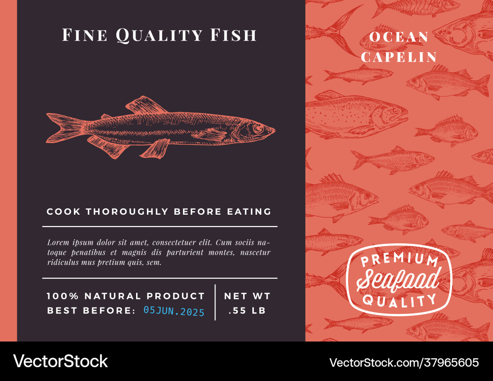 Premium quality ocean capelin abstract Royalty Free Vector