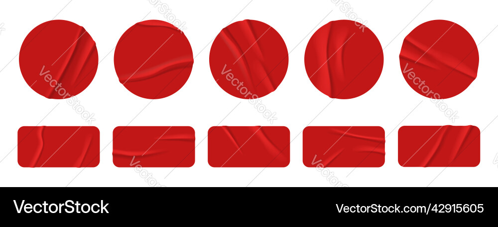 Red sticker paper texture wrinkled adhesive label Vector Image