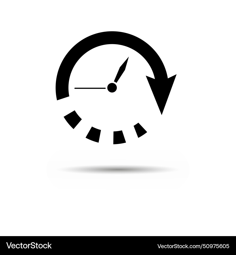 Rotating clock icon for time line Royalty Free Vector Image