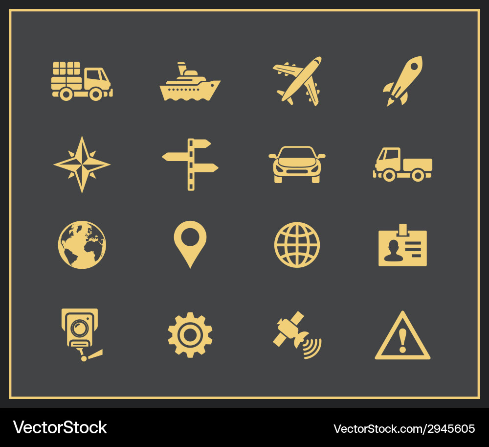 Transportation icons set Royalty Free Vector Image