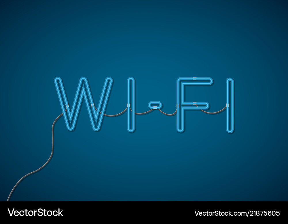 Wi-fi neon sign Royalty Free Vector Image - VectorStock
