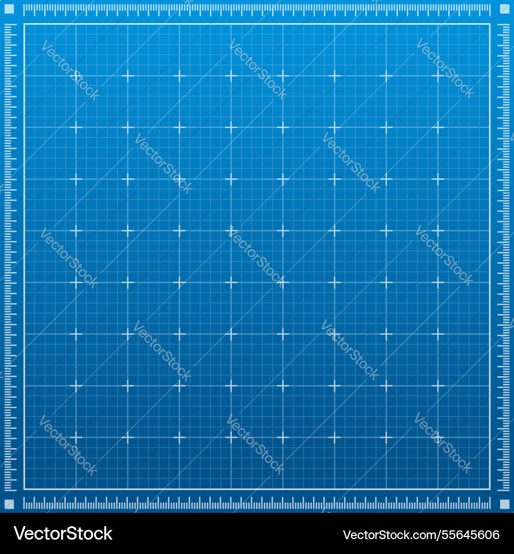 Blueprint graph paper background line grid Vector Image
