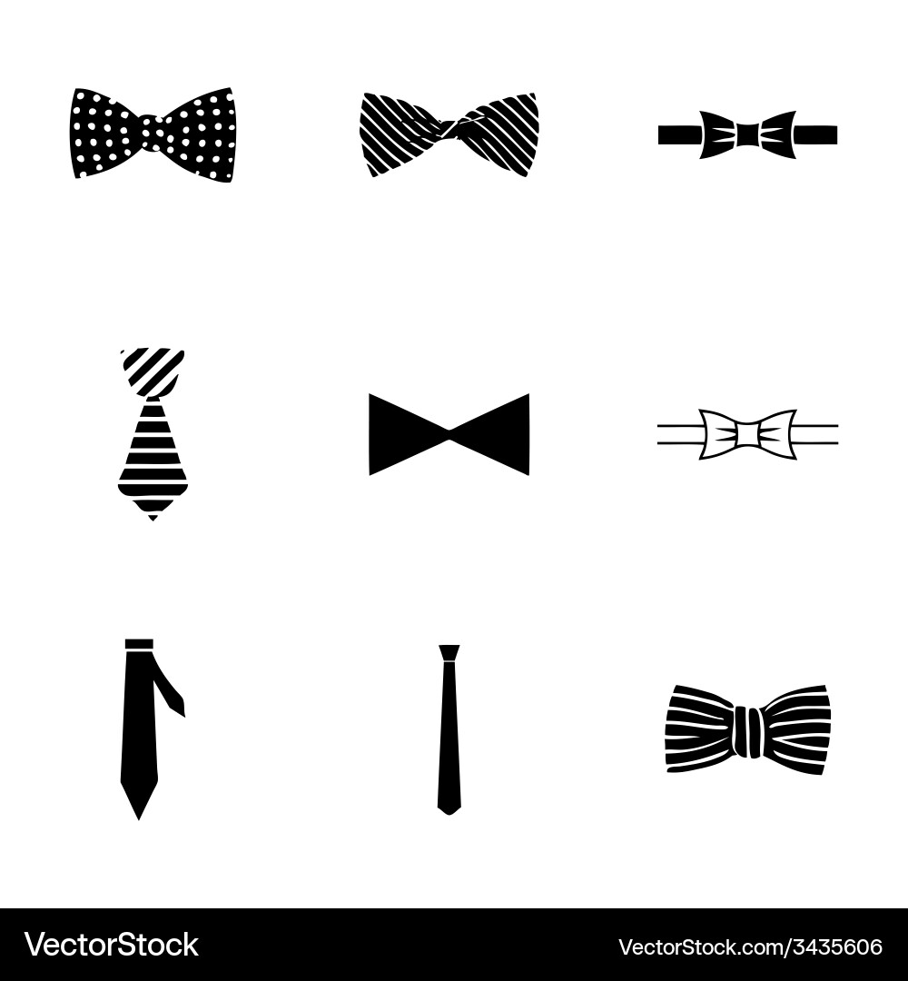 Bow ties icon set Royalty Free Vector Image - VectorStock