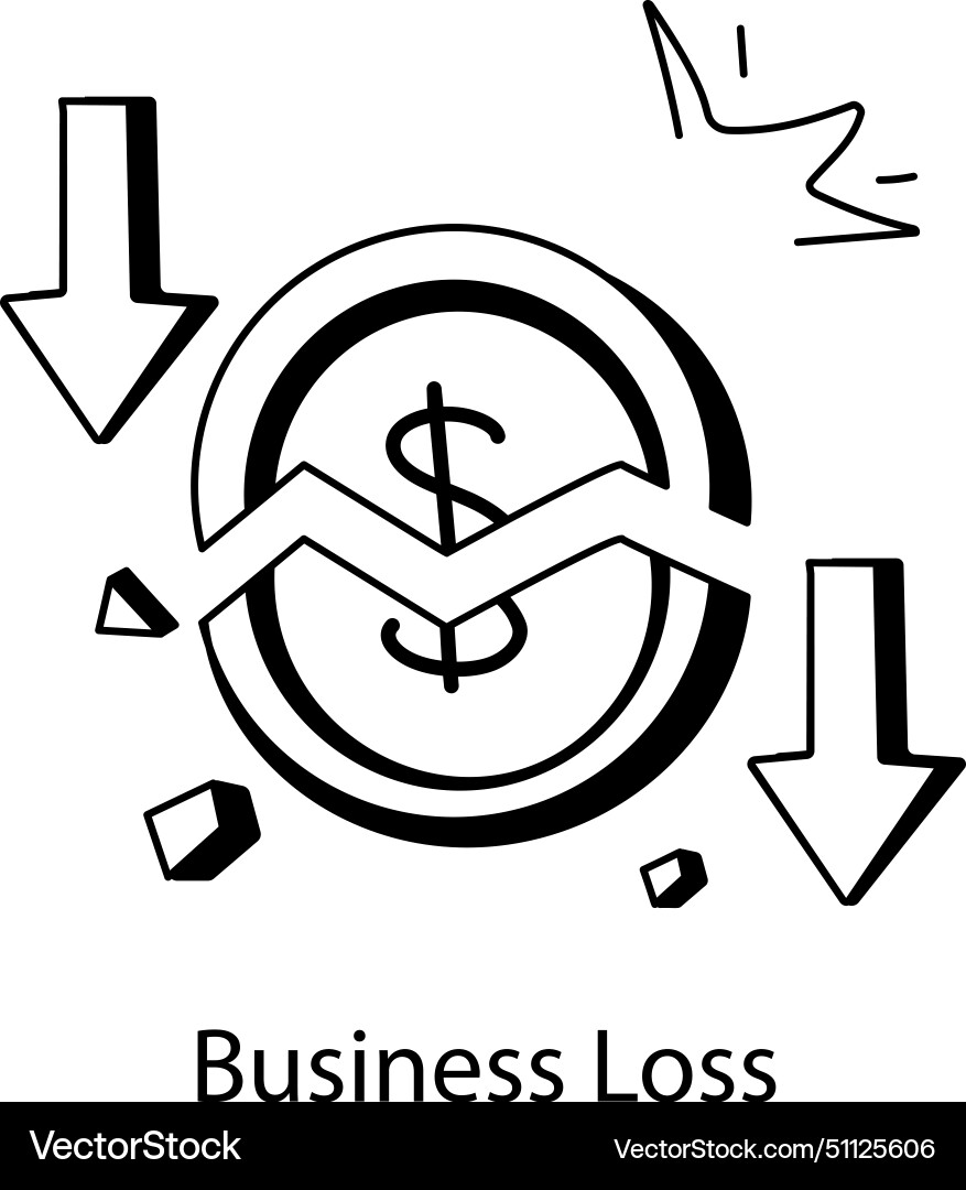 Business loss Royalty Free Vector Image - VectorStock