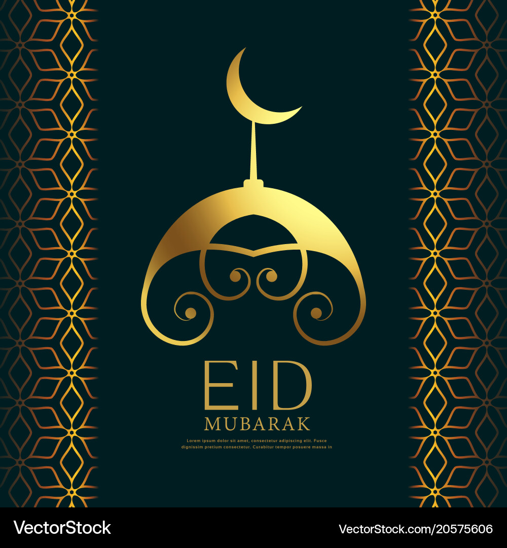 Creative mosque design for eid festival Royalty Free Vector