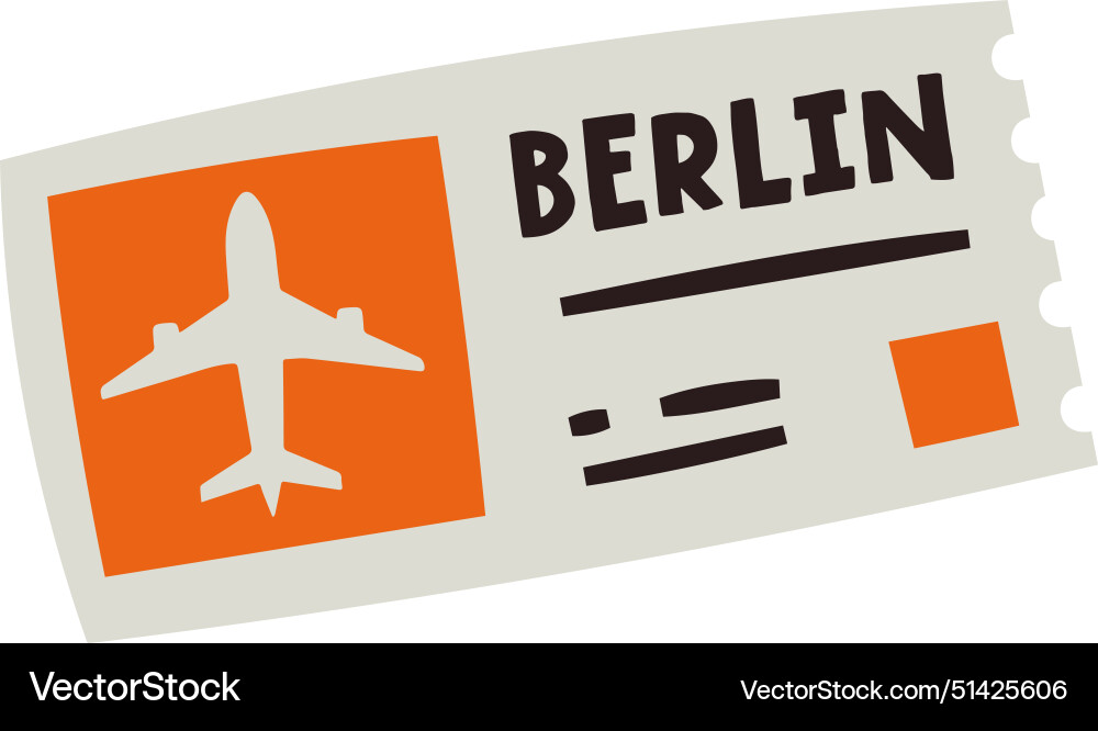 Flight ticket cartoon Royalty Free Vector Image