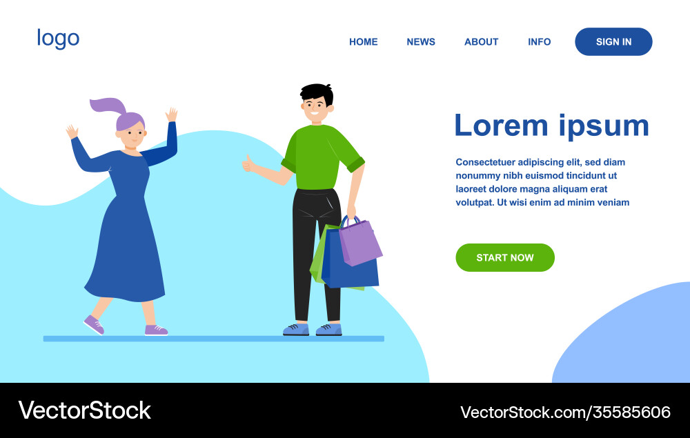 Happy couple shopping together Royalty Free Vector Image