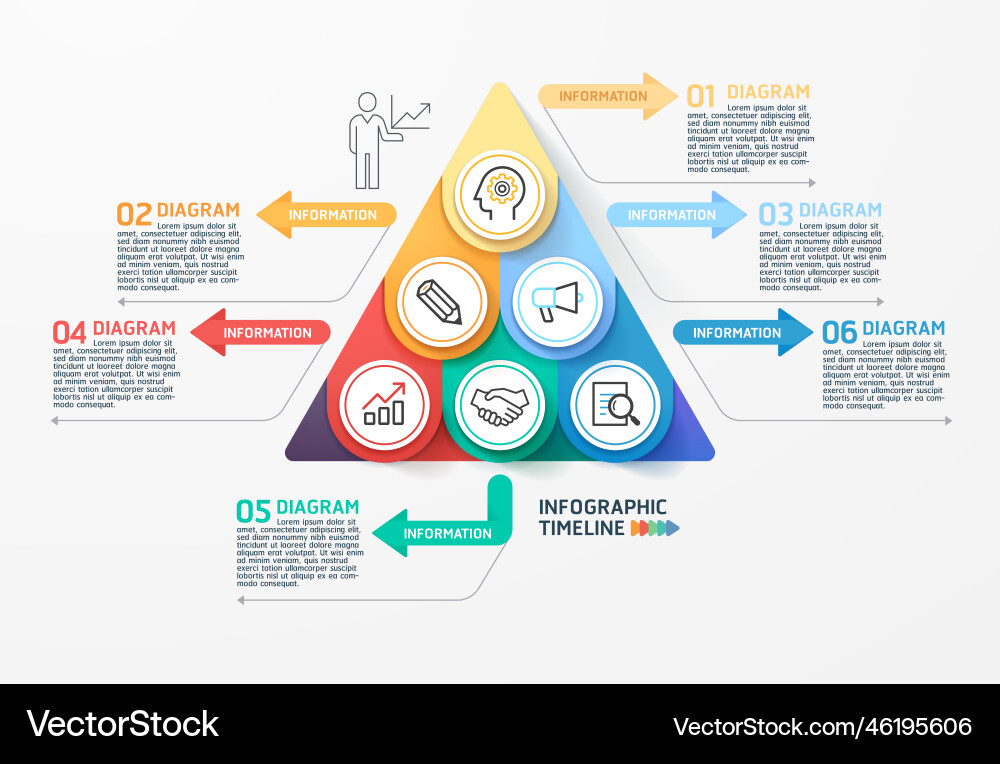 Infographic timeline diagram template Royalty Free Vector