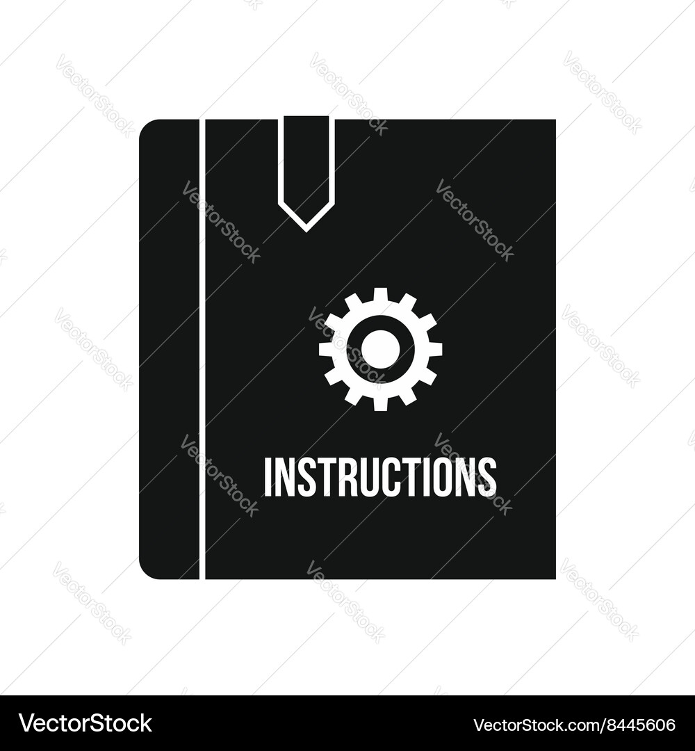 Instruction book icon simple style Royalty Free Vector Image