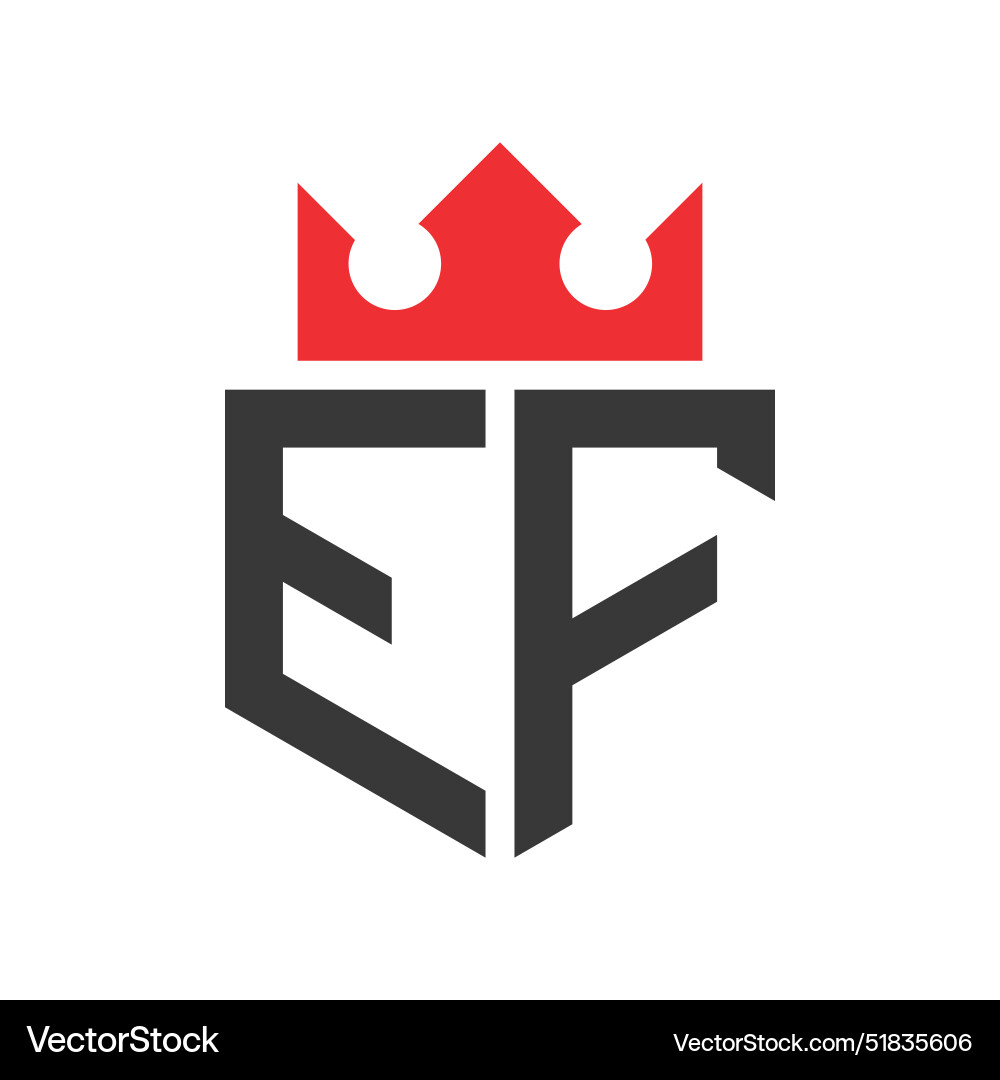 Letter ef crown logo Royalty Free Vector Image