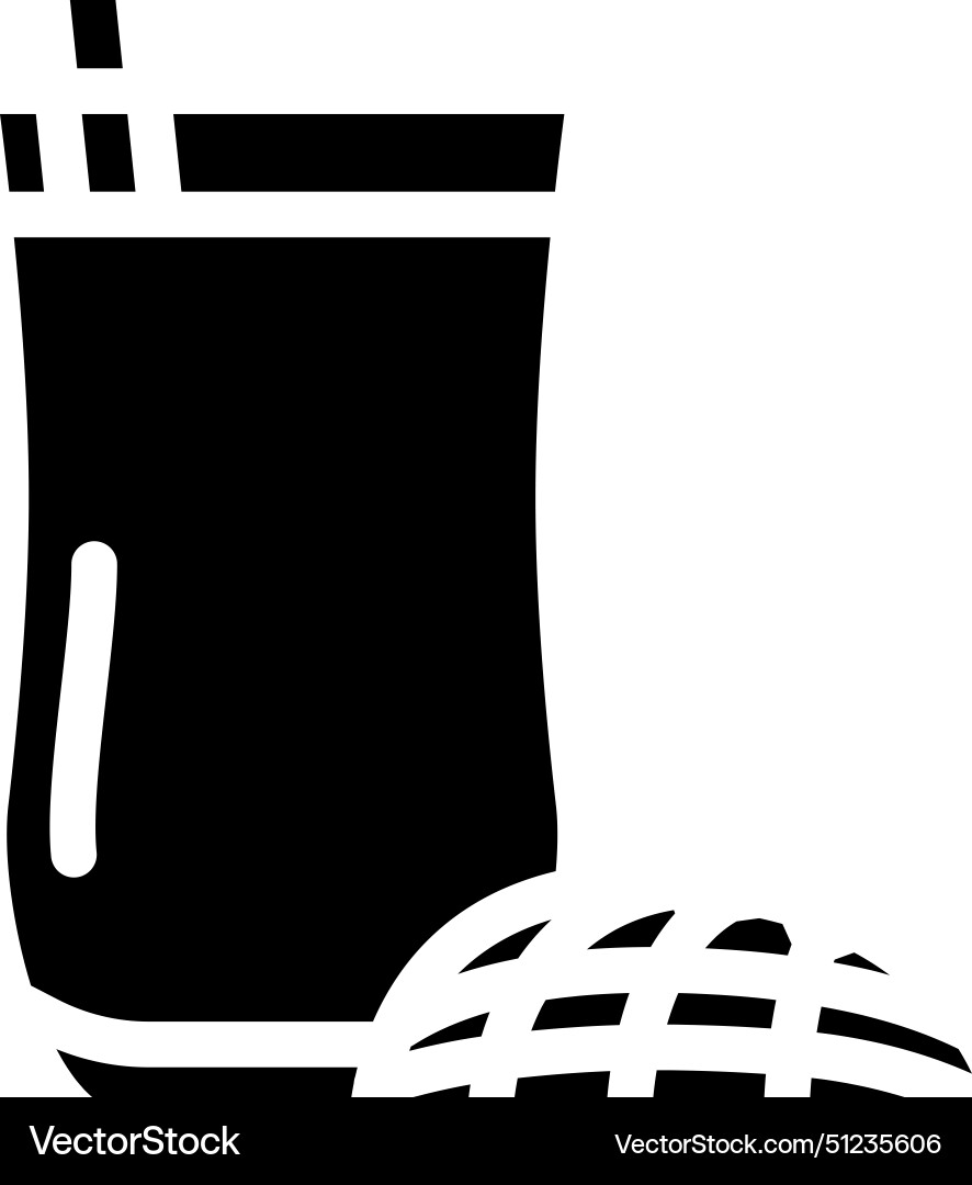 Mango lassi indian cuisine glyph icon Royalty Free Vector