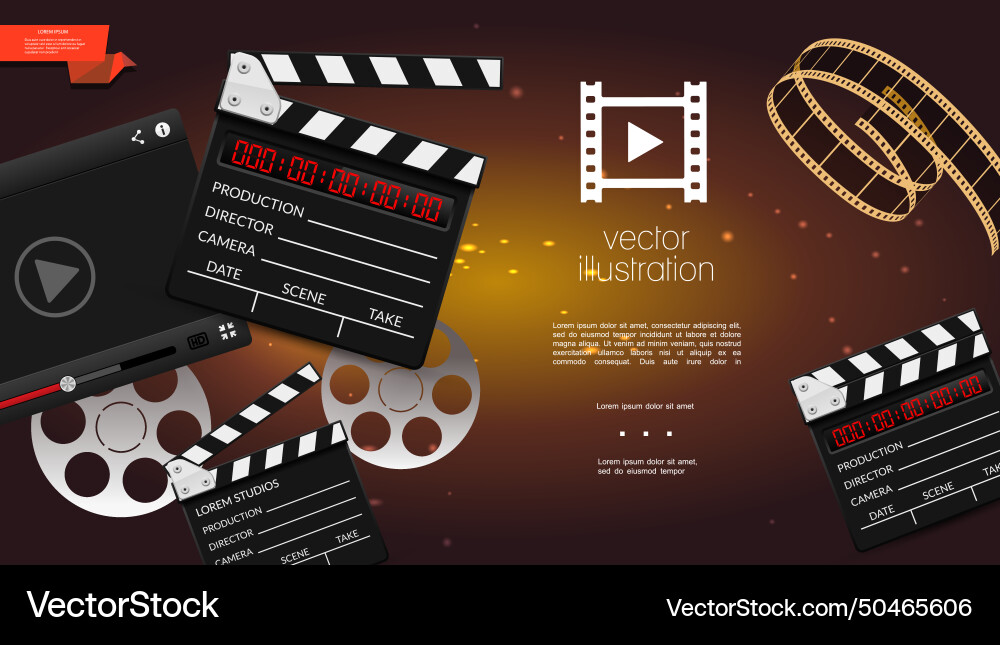 Realistic cinema light background Royalty Free Vector Image