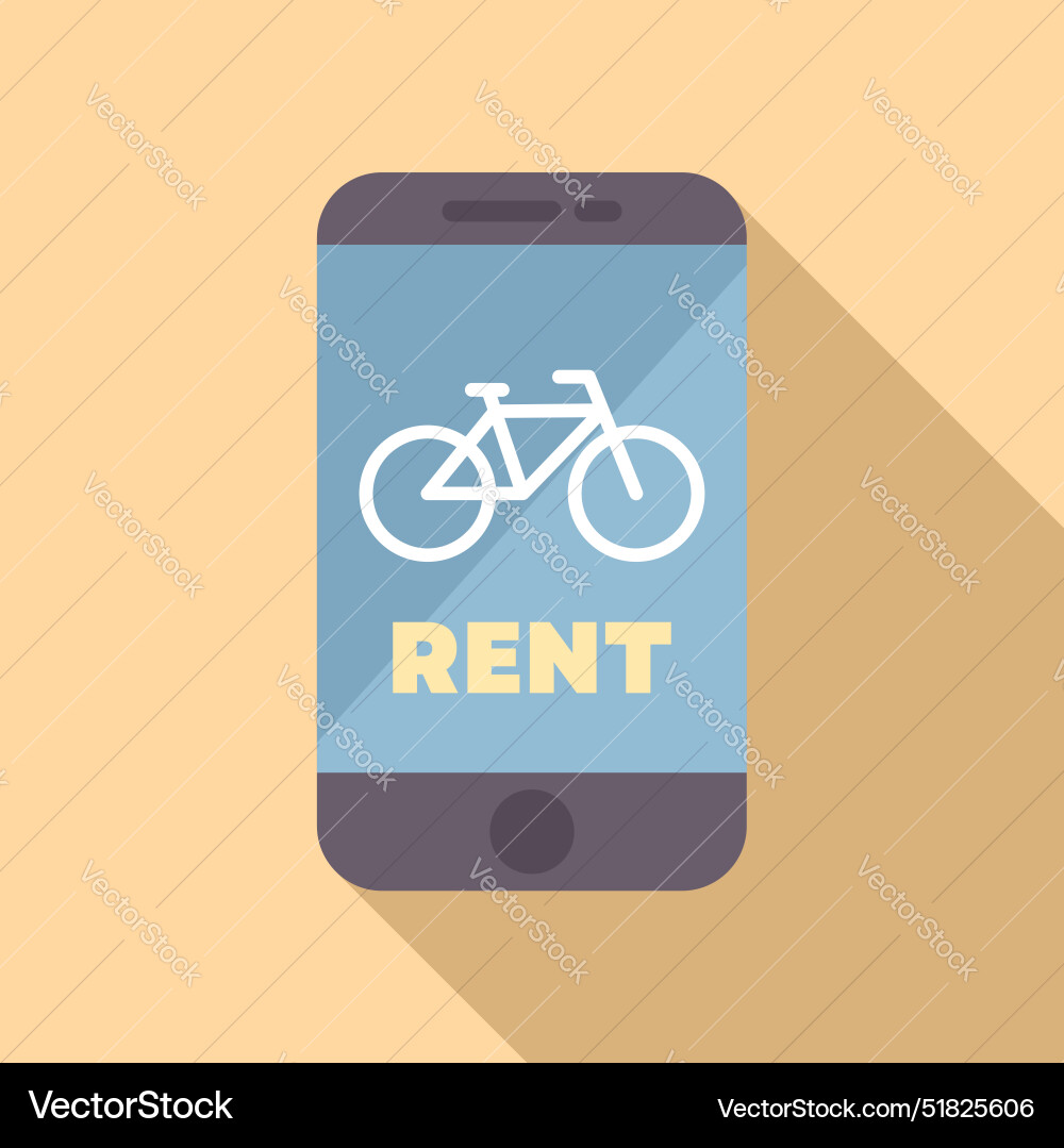 Smartphone app showing bicycle rent service Vector Image