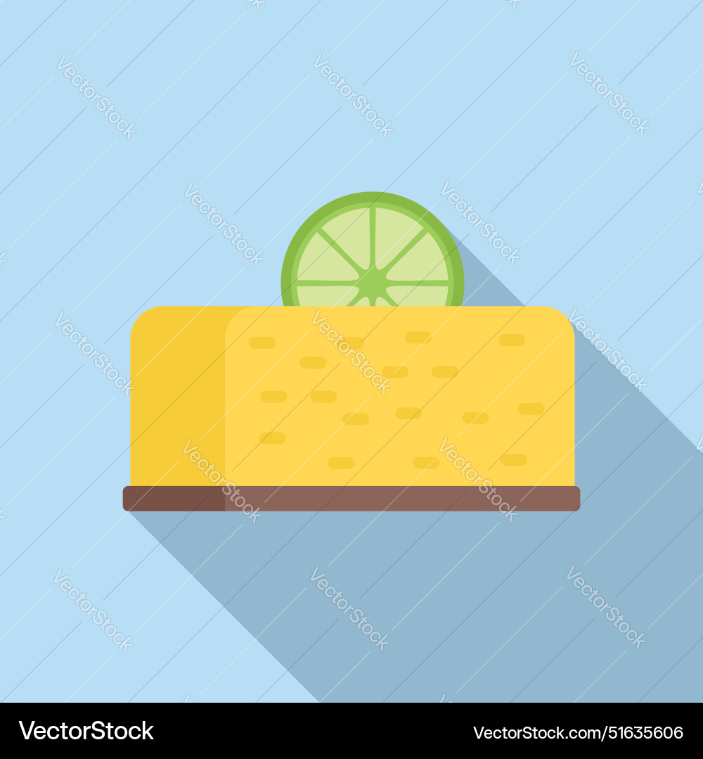 Square lime cheesecake dessert with citrus fruit Vector Image