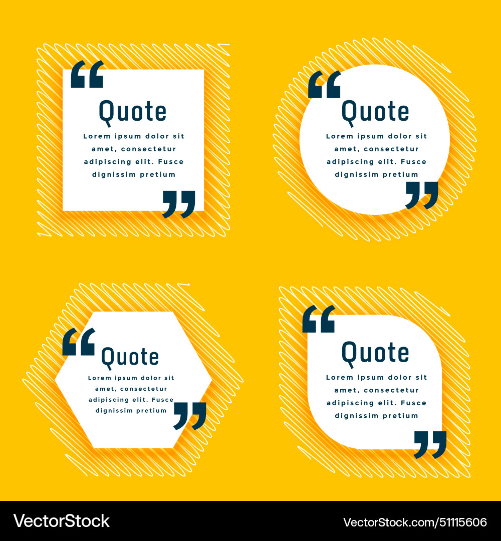 Stylish quotation mark sign template in set Vector Image
