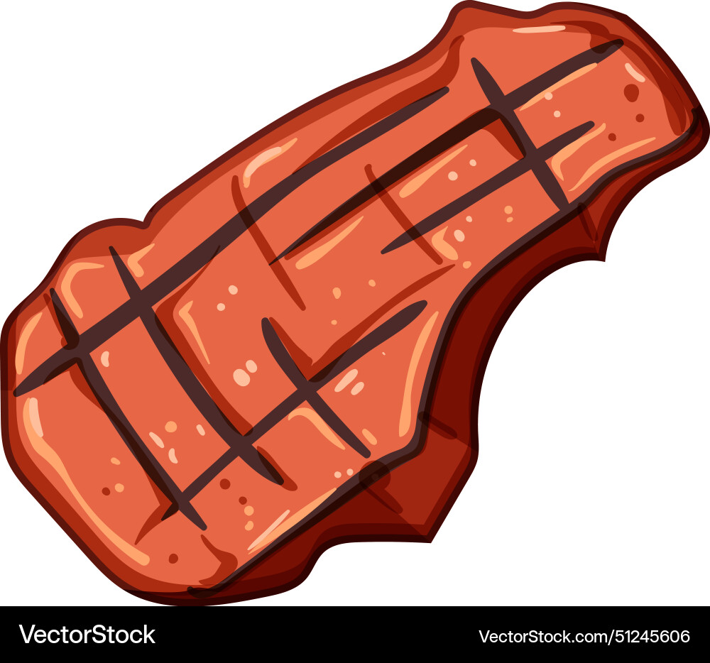 Summer steak grill cartoon Royalty Free Vector Image