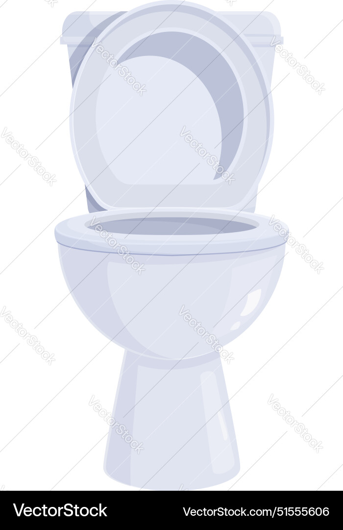 White ceramic toilet bowl with open lid standing Vector Image