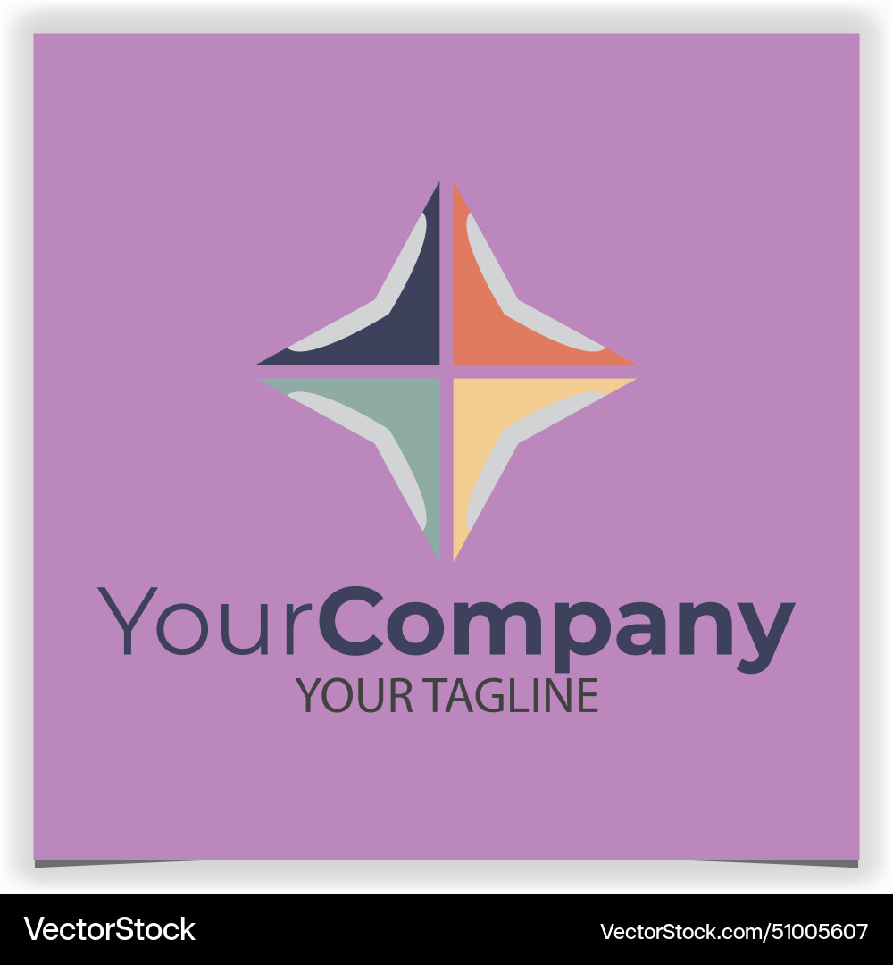 Colorful abstract star logo design template Vector Image