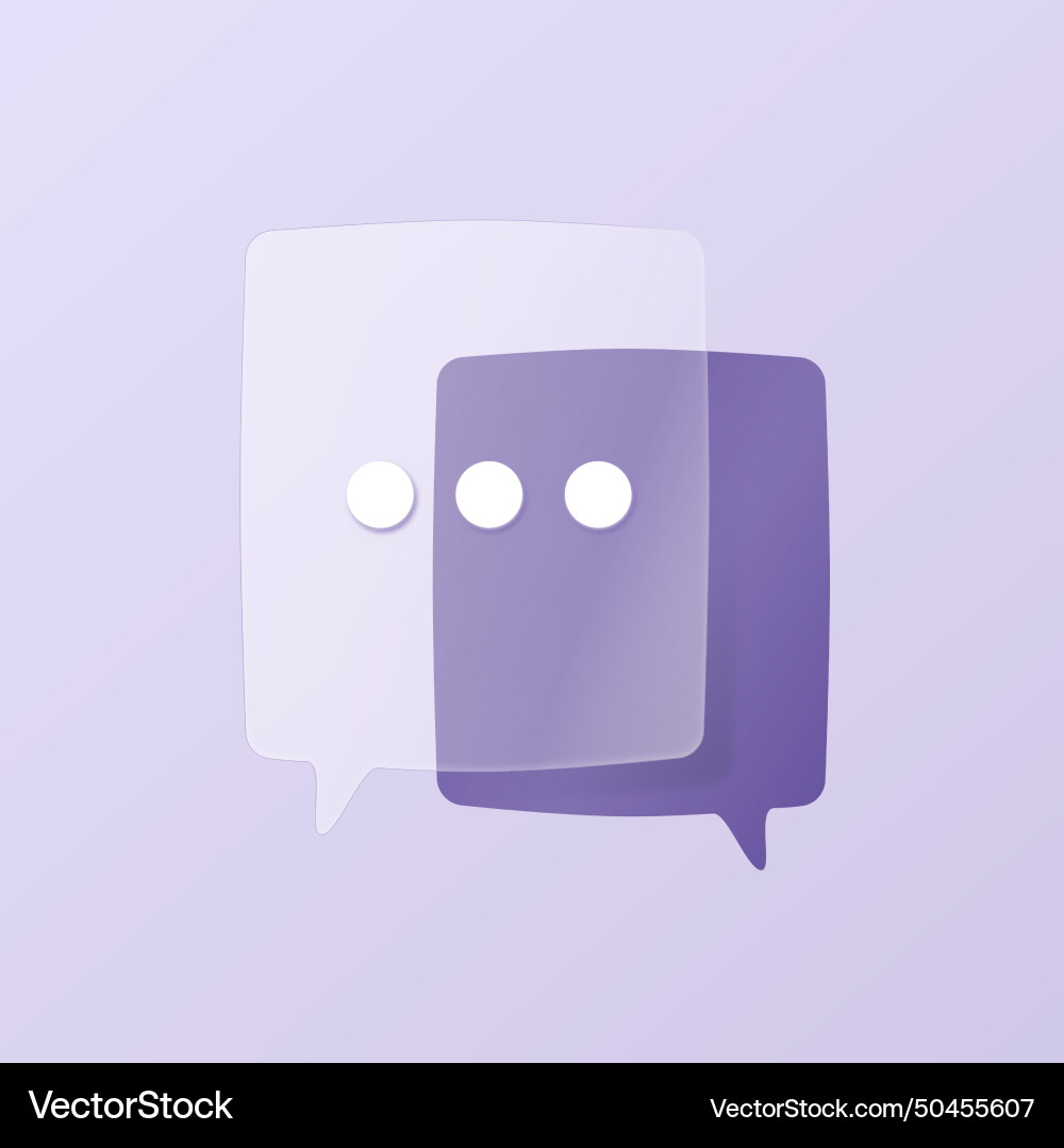 Glass morphism bubble chat icon Royalty Free Vector Image