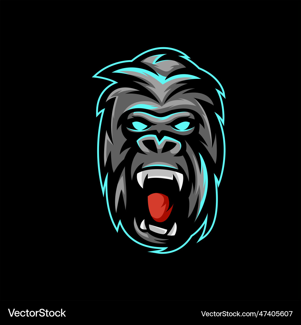 Gorilla mascot gaming Royalty Free Vector Image