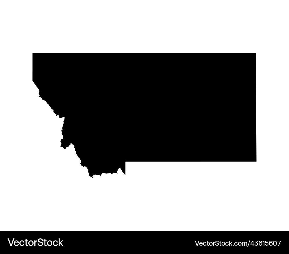 Montana State Map - Black & White Royalty Free Vector