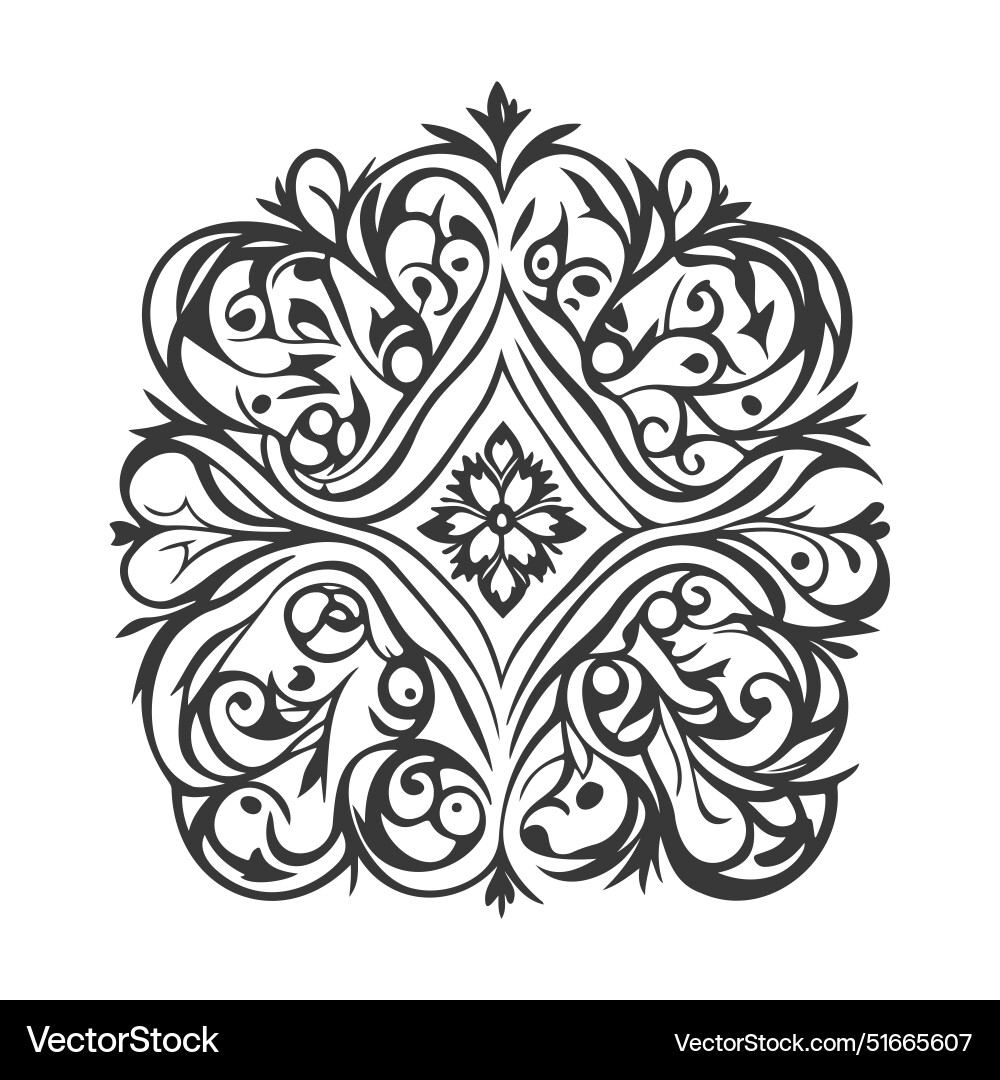 Ornament batik royal design grey Royalty Free Vector Image