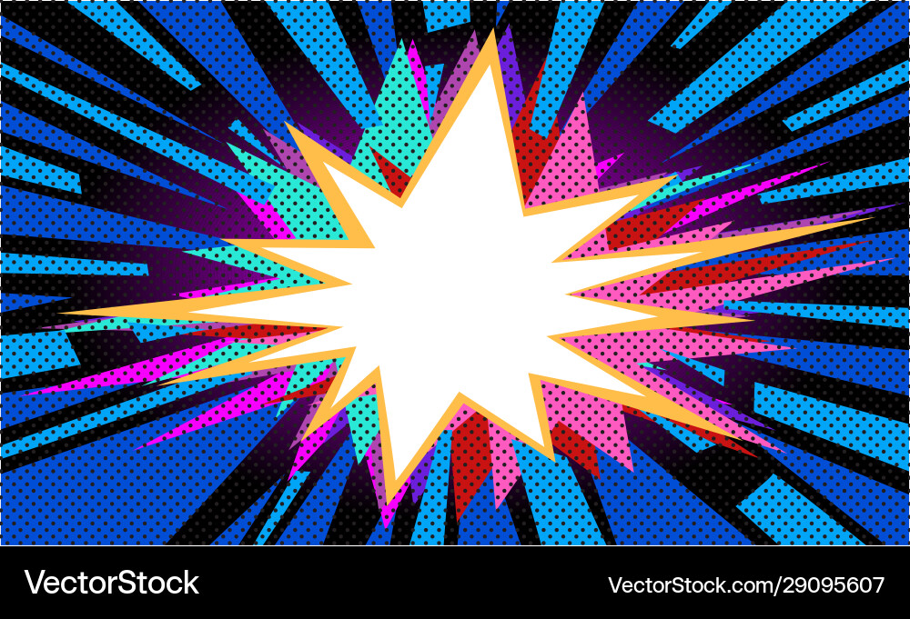 Pop art background blue Royalty Free Vector Image